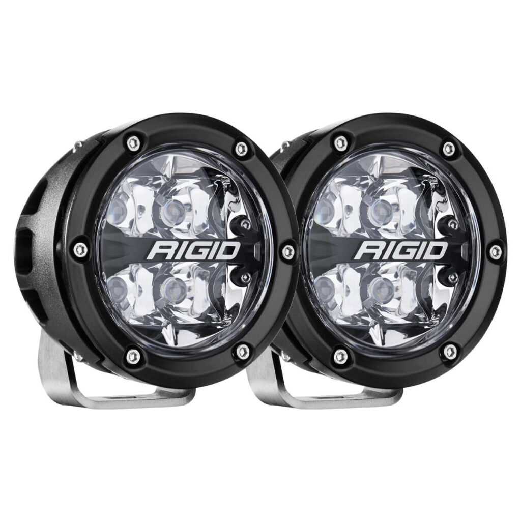 Rigid 360 Series LED Round Fog Light, 4 Inch, Spot, RGBW Backlight, Pair